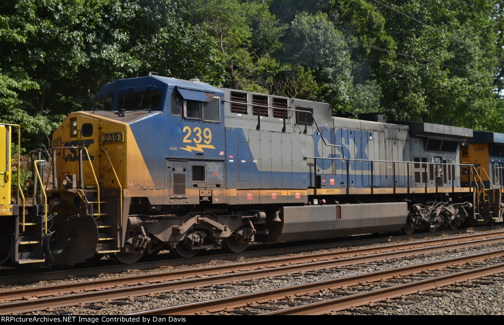 CSX AC44CW 239 in somewhat dirty YN2 trails on Q439-03